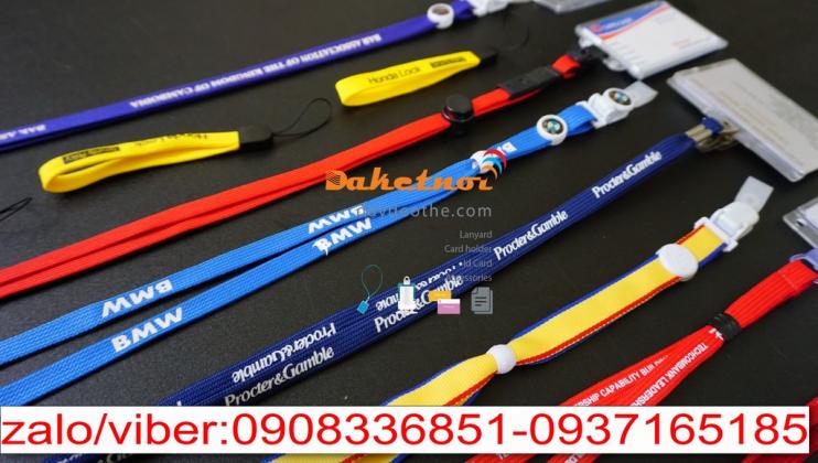 DÂY ĐEO THẺ CAO CẤP tổng hợp-IN NỔI – IN CHÌM poly nylon satanh